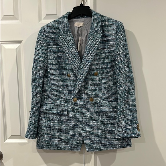 LOFT | Jackets & Coats | Nwt Loft Tweed Blazer Blue Teal | Poshmark